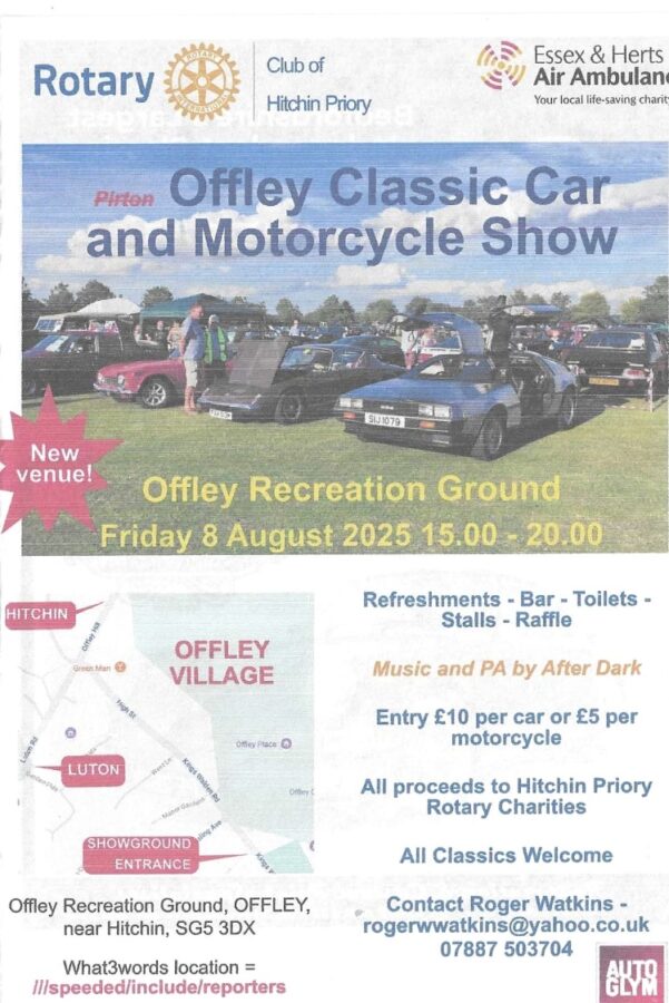 Offley Classic Car Show (replacing Pirton) – Watford and District ...